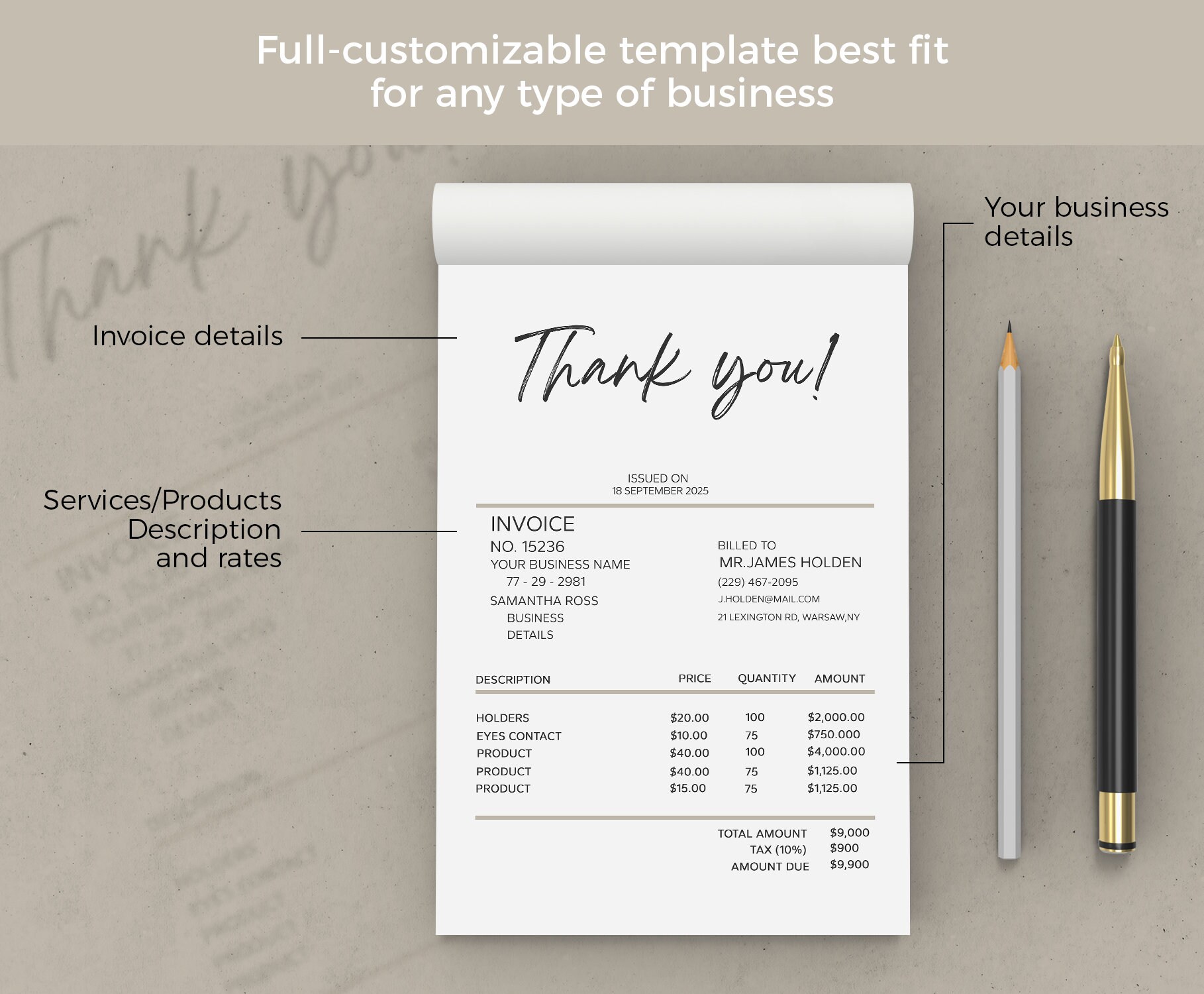 Invoice Template Receipt Template Invoice Receipt Order - Etsy Australia