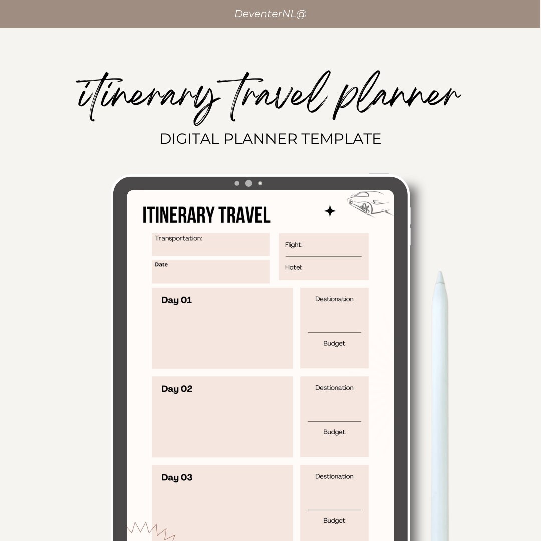 Travel Itinerary Printable, Travel Planner, Travel Journal, Daily ...