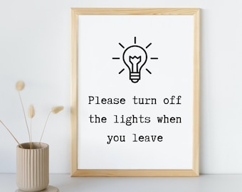 Turn Lights off Printable - Etsy