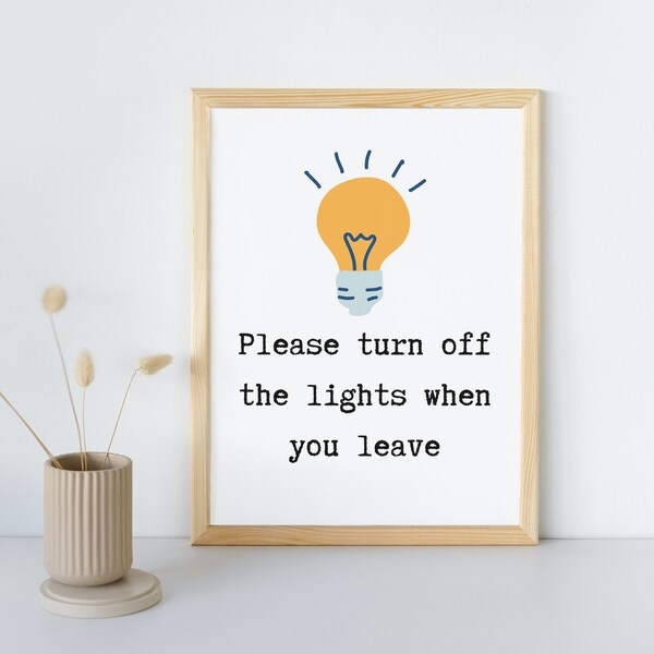 Please Turn off Lights - Etsy