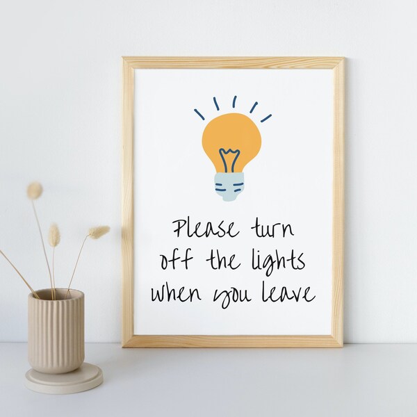 Please Turn off Lights - Etsy