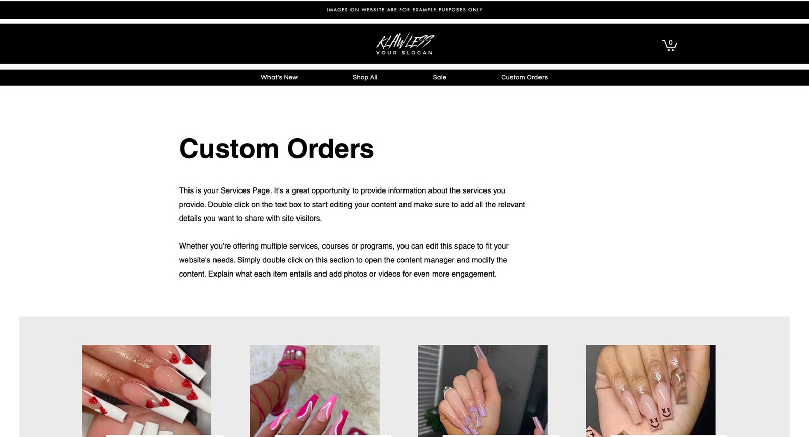 Wix Website Template for Nail Techs, Nail Artists, Nails, Press on ...