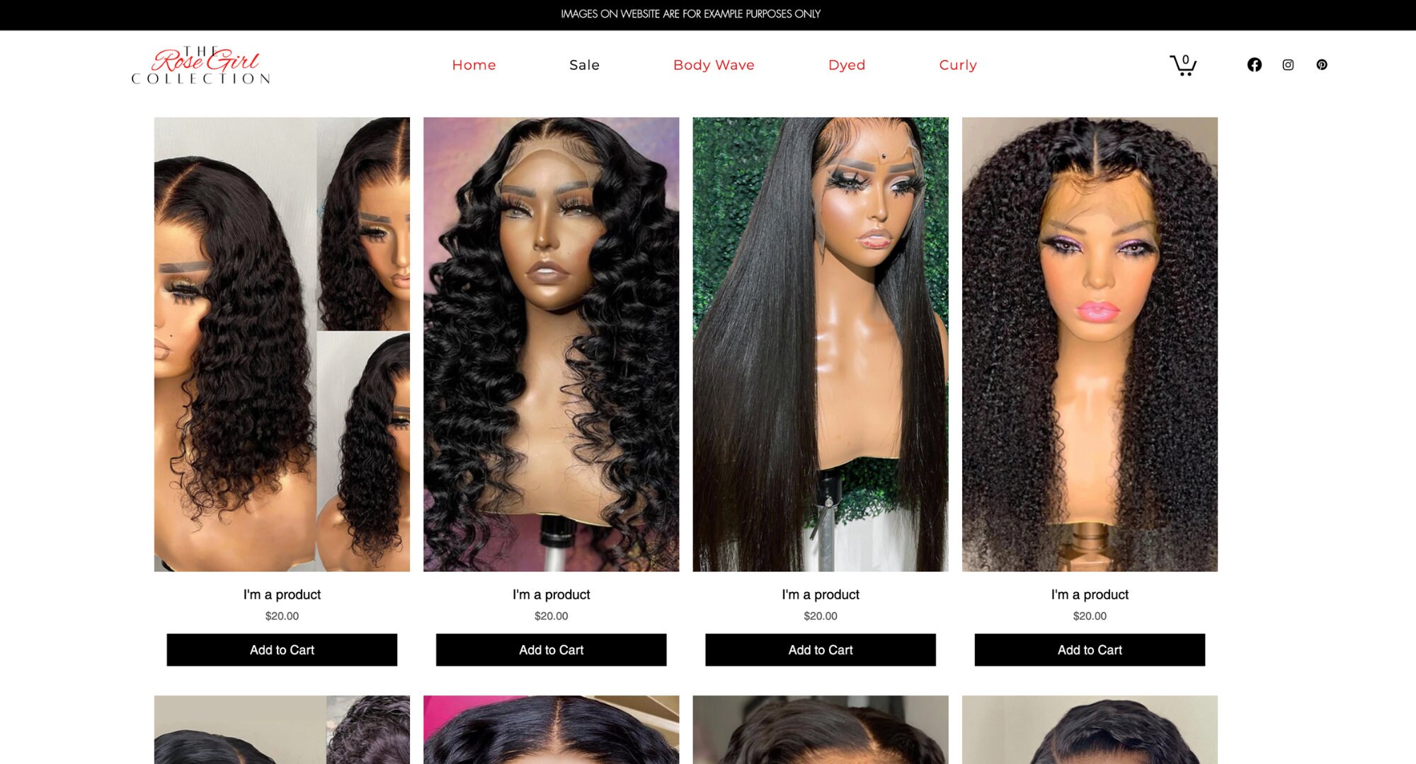 Wix Website Template for Hairstylist, Wigs, Bundles, Hair Products - Etsy