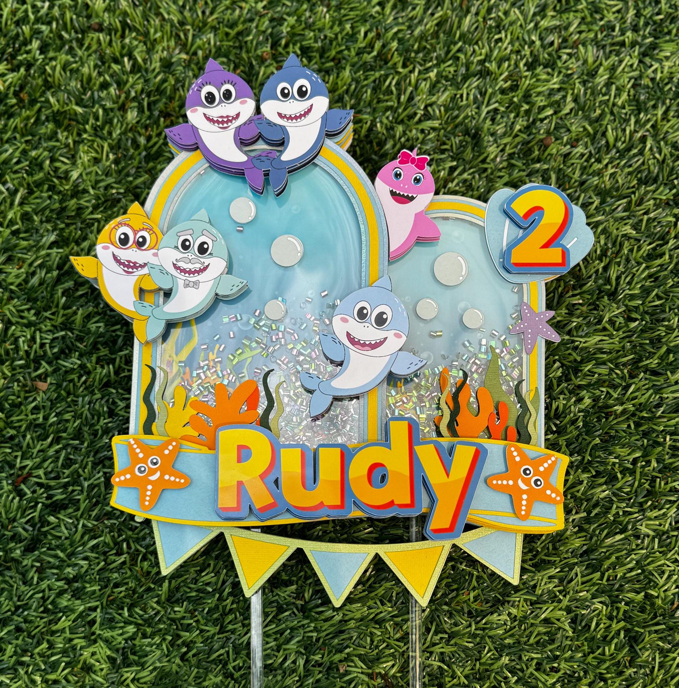 Baby Shark Cake Topper With Shaker and LED Lights. - Etsy