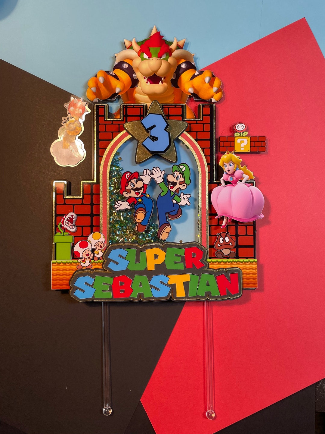Super Mario Cake Topper, Mario Bros Cake Topper, Mario Cake Topper ...