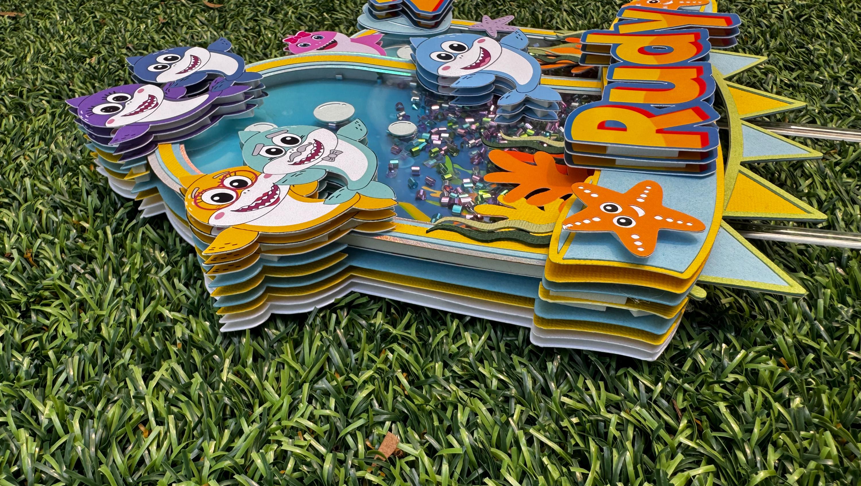 Baby Shark Cake Topper With Shaker and LED Lights. - Etsy