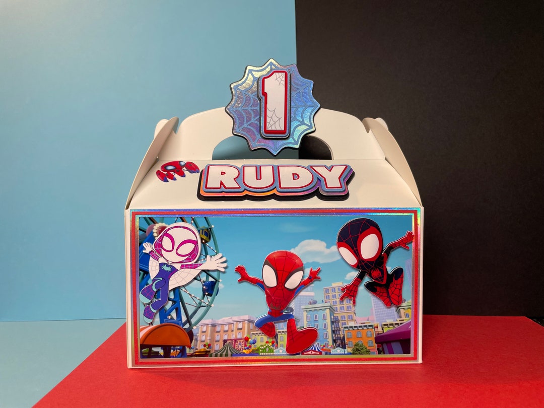 Spidey and Friends Gable Favor Box, Birthday Theme Goodie Box - Etsy