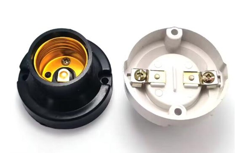 DIY E27 Screw Round LED Lamp Holder - 6A Desktop Lighting Base Socket ...