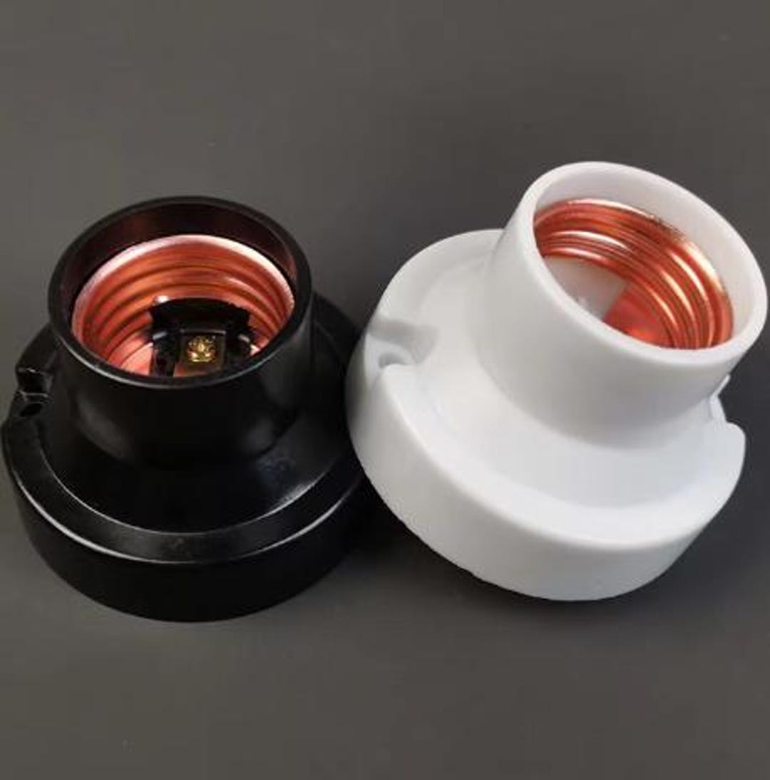 DIY E27 Screw Round LED Lamp Holder - 6A Desktop Lighting Base Socket ...