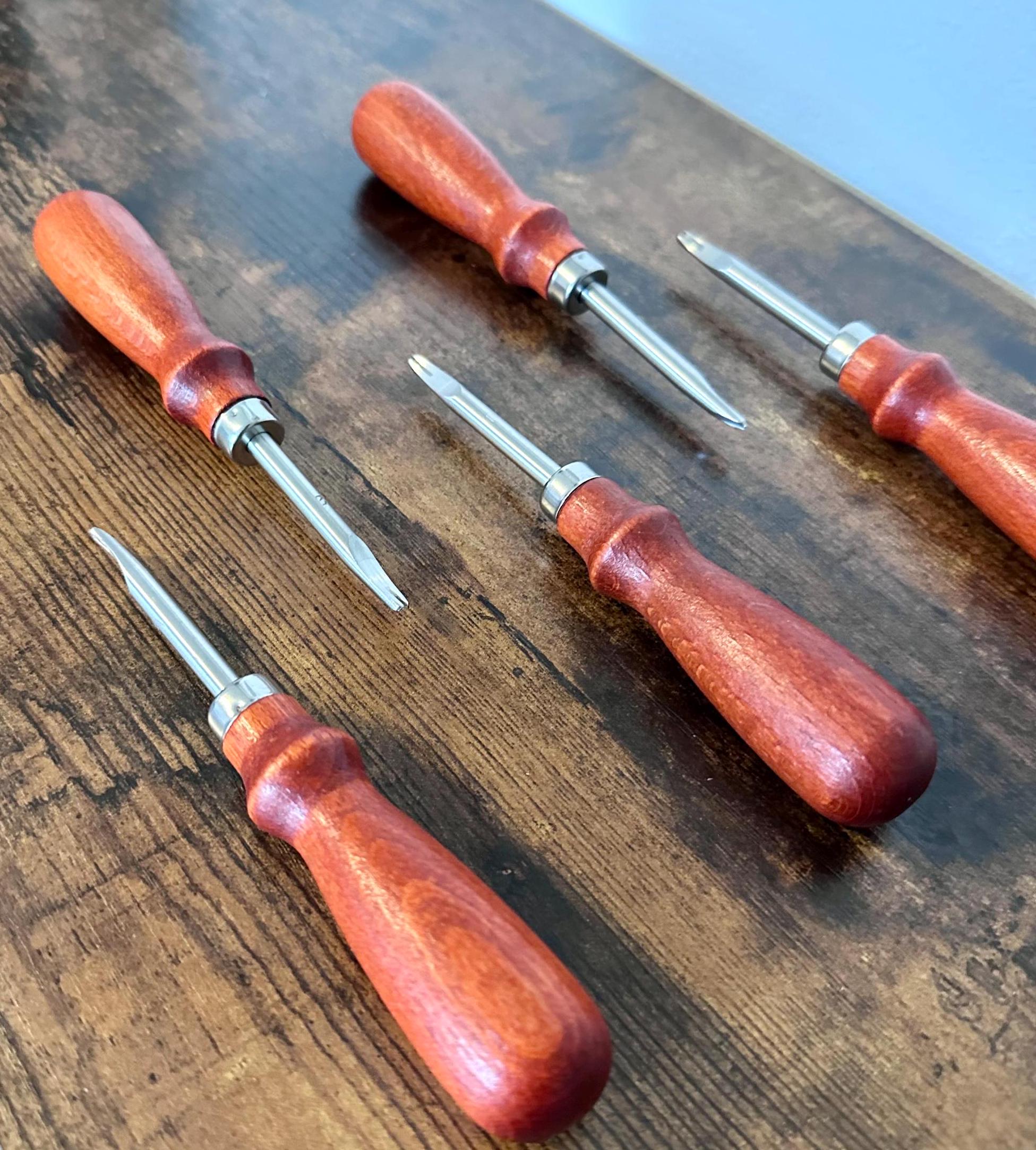 Leather Edge Beveler 5 Piece Set for Beveling, Skiving, Leathercraft ...