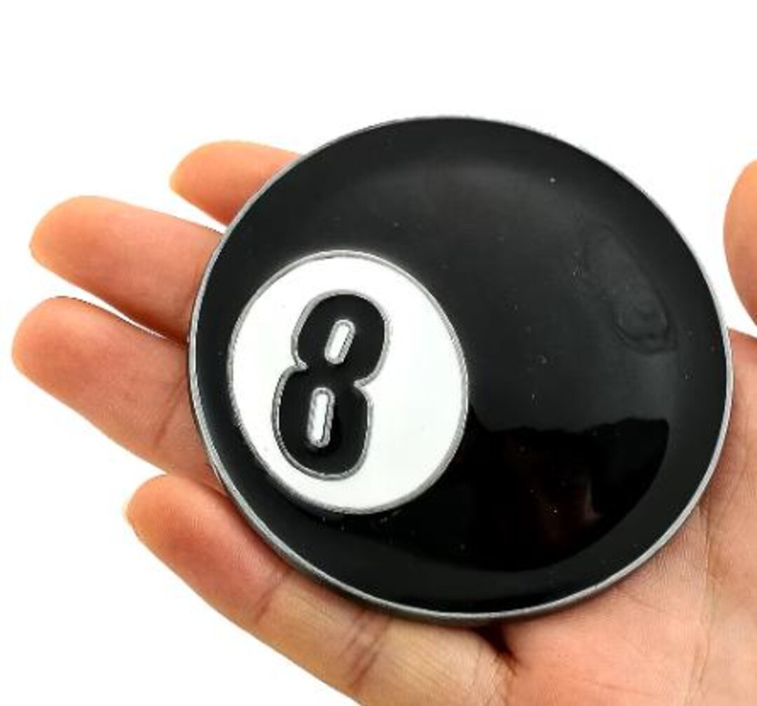 Snooker Billiards Number 8 Black Metal Belt Buckle - Belt Accessories ...