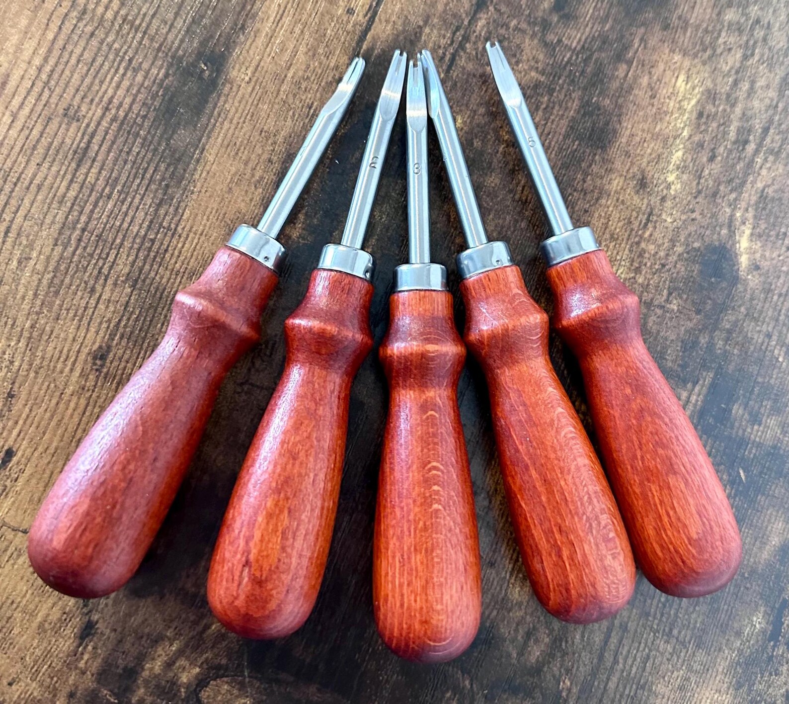 Leather Edge Beveler 5 Piece Set for Beveling, Skiving, Leathercraft ...