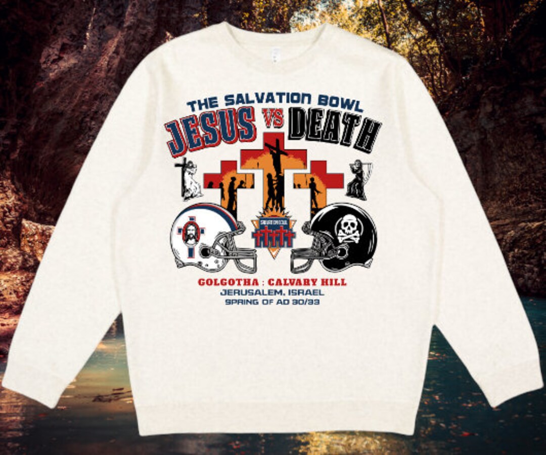 Jesus Vs Death Heavyweight Crew Neck Sweater, a Unique Blend of Faith ...