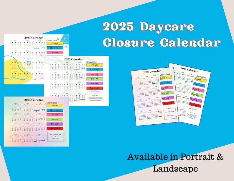 FREE!!! 2024 Holiday Closure Calendar Template With Purchase of 2025 ...