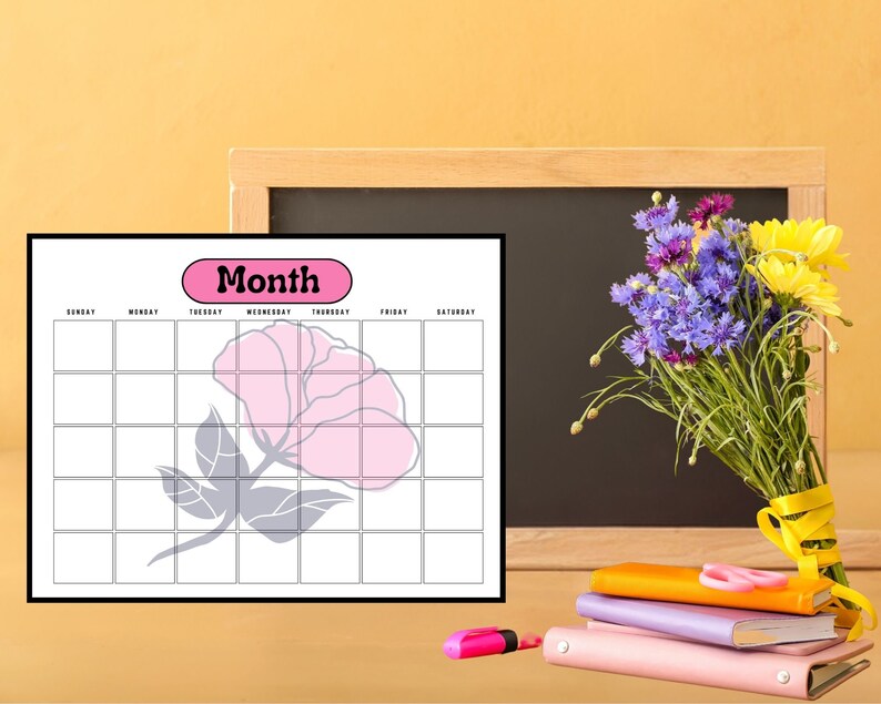Goodnotes Blank Calendar Printable | Undated 12-month Editable Canva ...