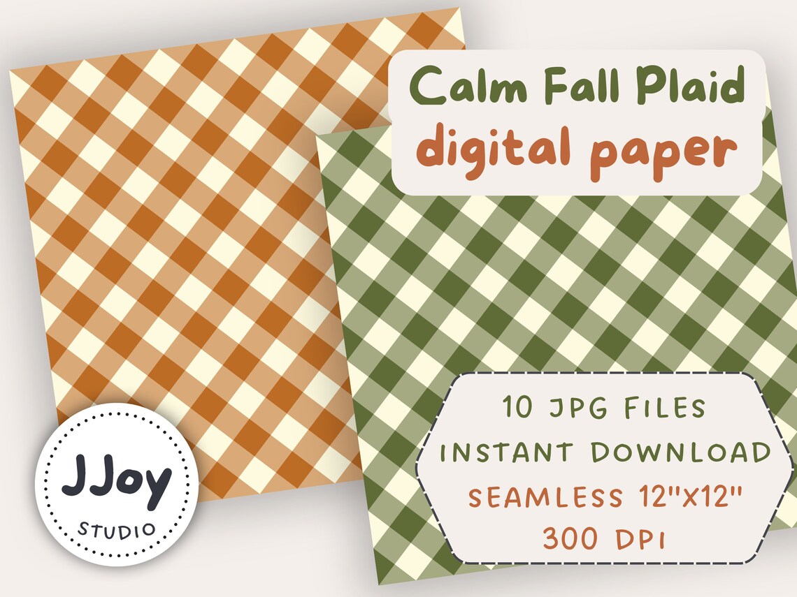 Fall Plaid Digital Paper Printable Set Earthy Digital Paper - Etsy
