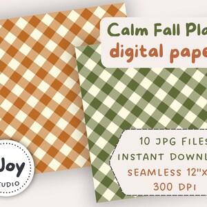 Fall Plaid Digital Paper Printable Set Earthy Digital Paper - Etsy