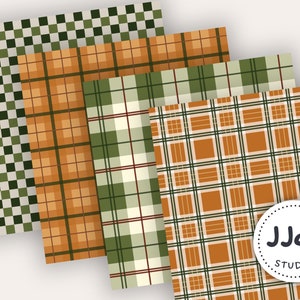 Fall Plaid Digital Paper Printable Set Earthy Digital Paper - Etsy