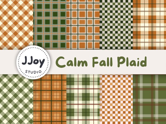 Fall Plaid Digital Paper Printable Set Earthy Digital Paper - Etsy