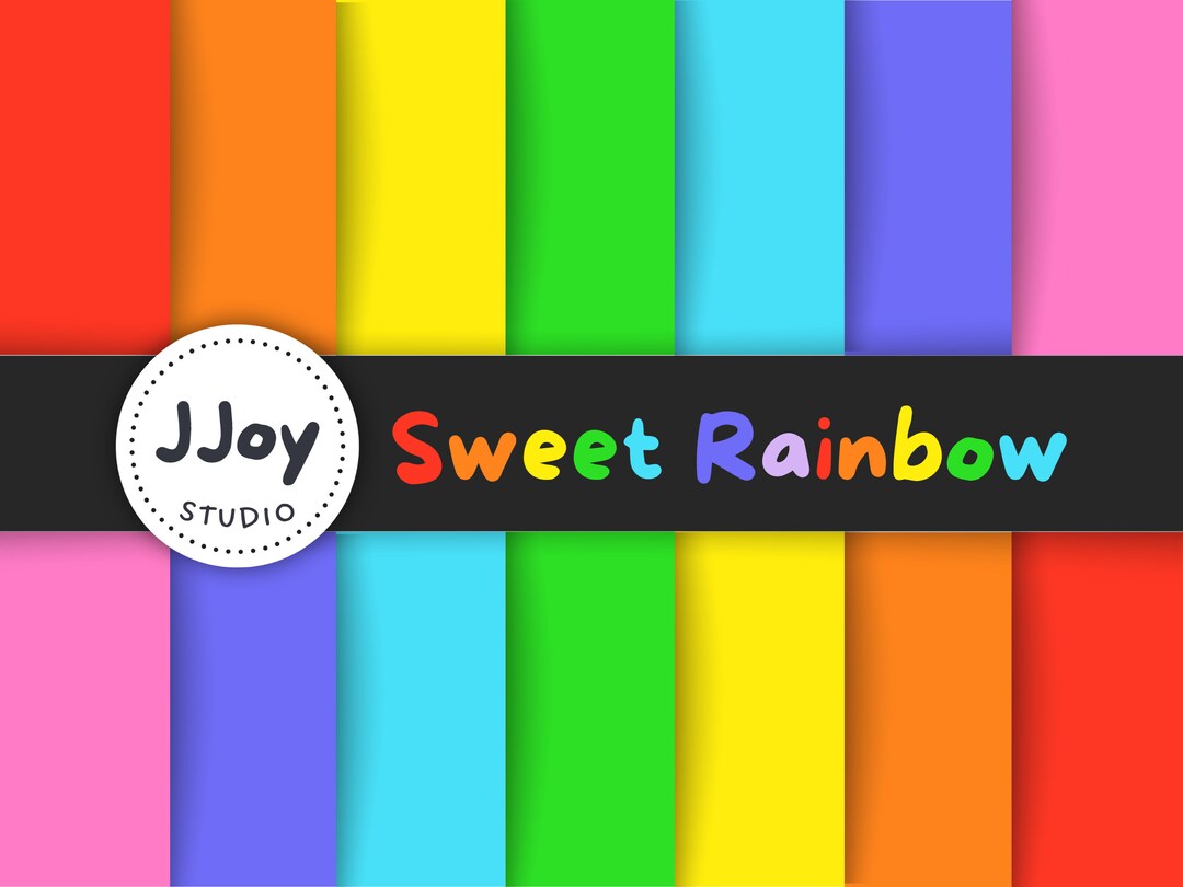 Candy Digital Paper Rainbow Digital Paper Pack Solid Rainbow - Etsy
