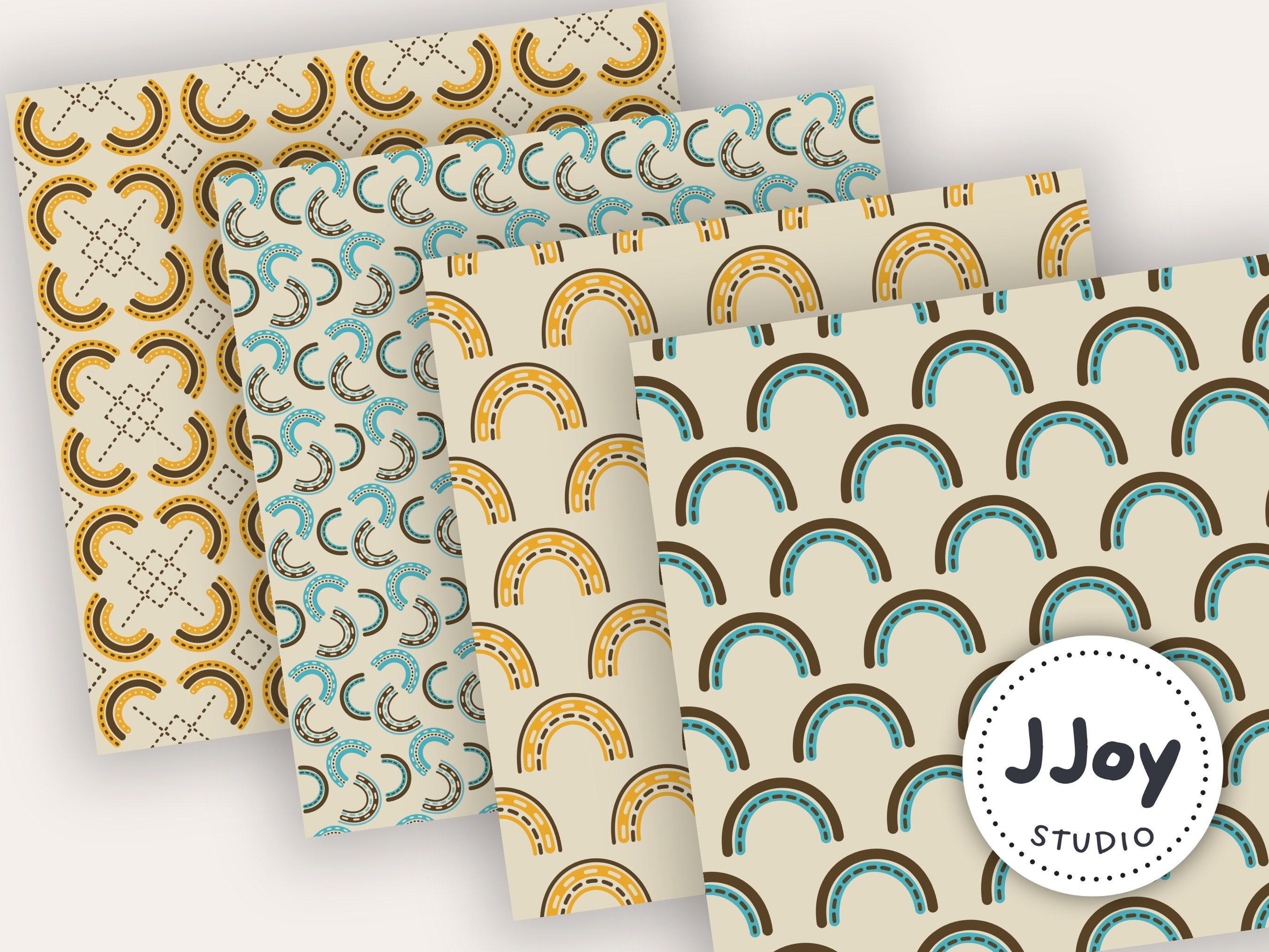 Retro Digital Paper Fun 70s Pattern Set Printable Warm Good - Etsy