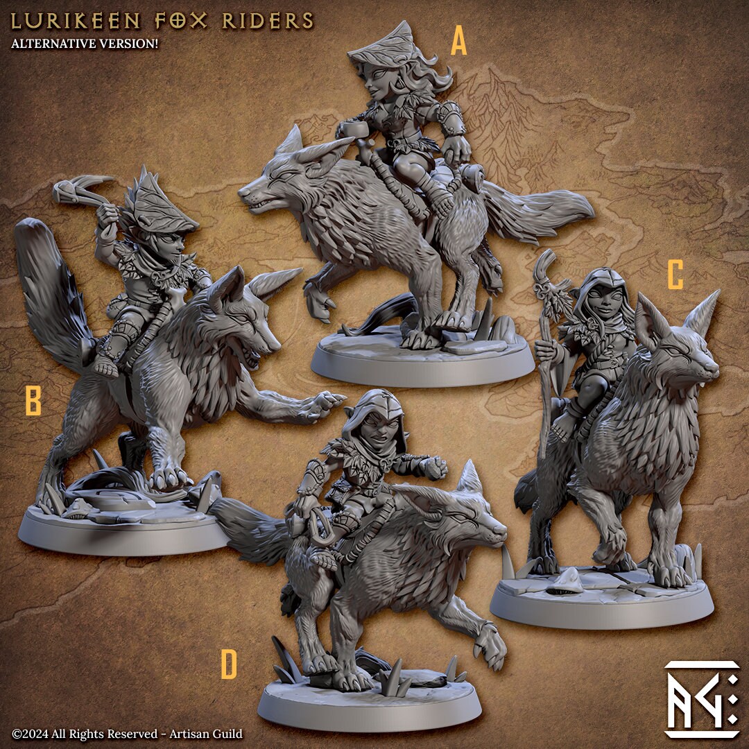 Lurikeen Fox Riders Kit II Bundle Set by Artisan Guild Heroic 32mm ...