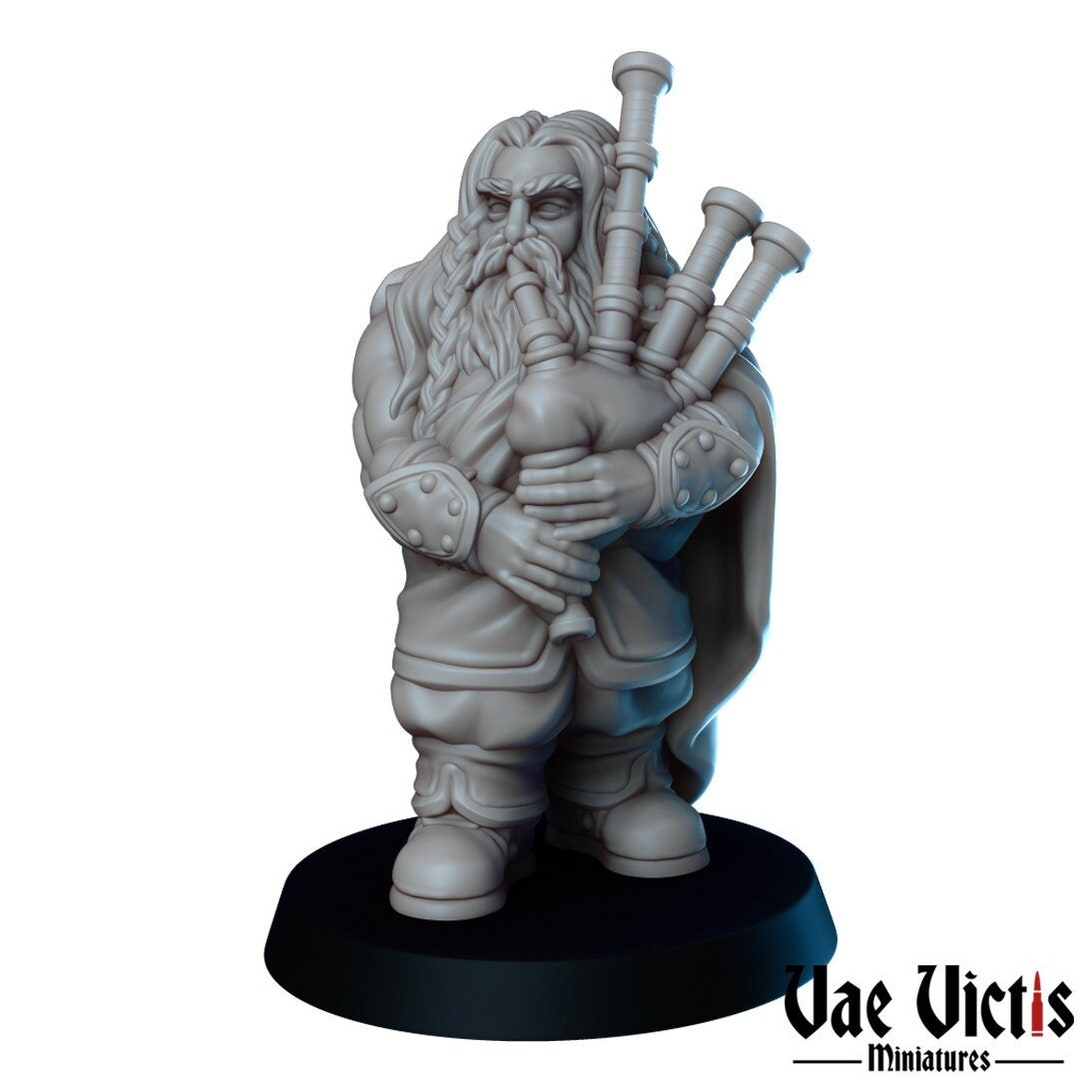 Dwarf Piper by Vae Victis Miniatures 32mm Scale Fantasy Miniature VVM ...