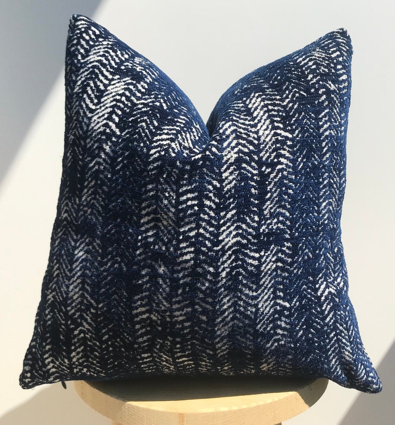 Navy Blue Textured Pillow Covereuro Sham Decorative - Etsy