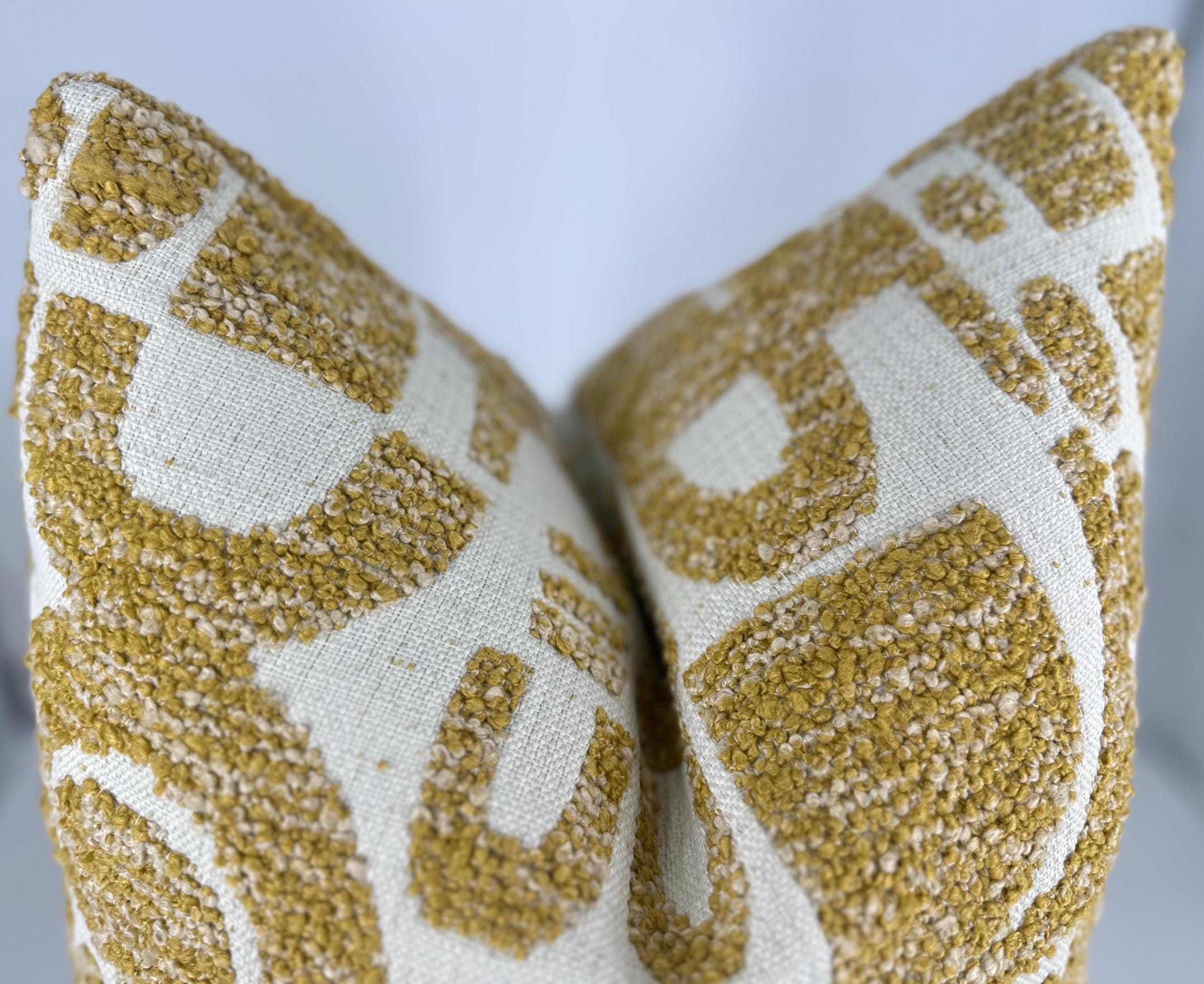 Modern Textured Mustard Throw Pillowcase,fall Decor,abstract Tufted ...