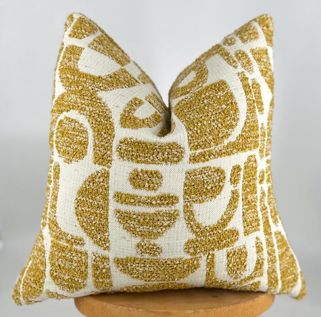Modern Textured Mustard Throw Pillow Cover,fall Decor,abstract Tufted Accent Cushion,christmas ...