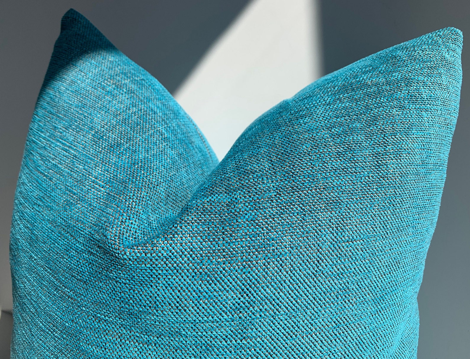 Turquoise Linen Throw Pillow Cover,turquoise Linen,decorative ...