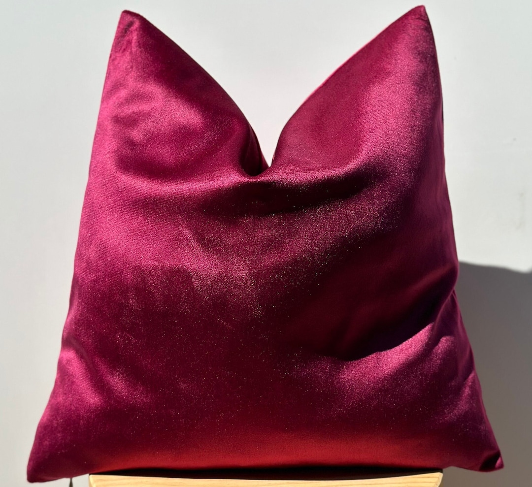 Fuchsia Velvet Pillow Cover,fuchsia Euro Sham Cover,cotton Velvet Soft ...