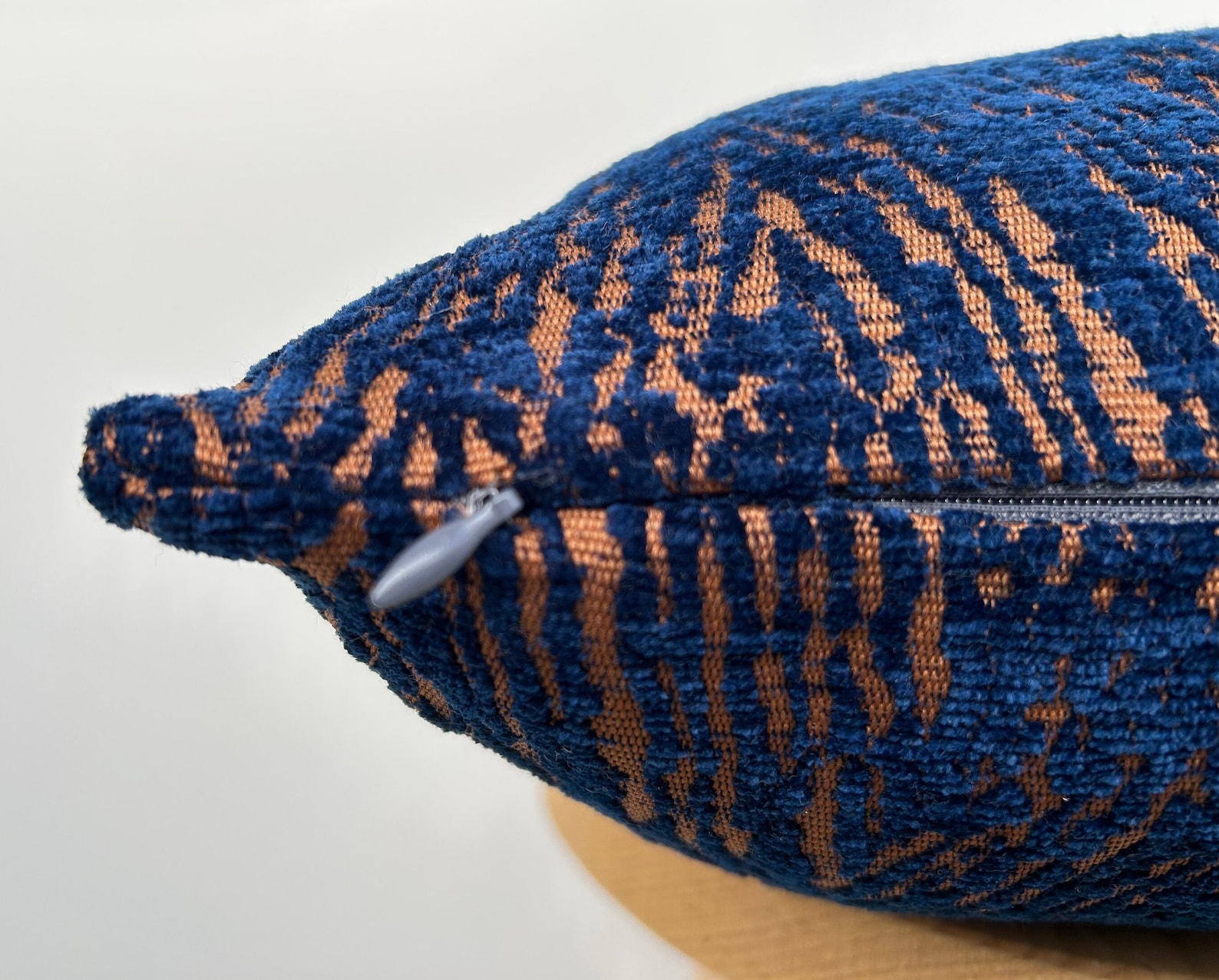 Navy Blue and Rust Textured Pillow Cover,navy Blue Zebra Pillowcase ...