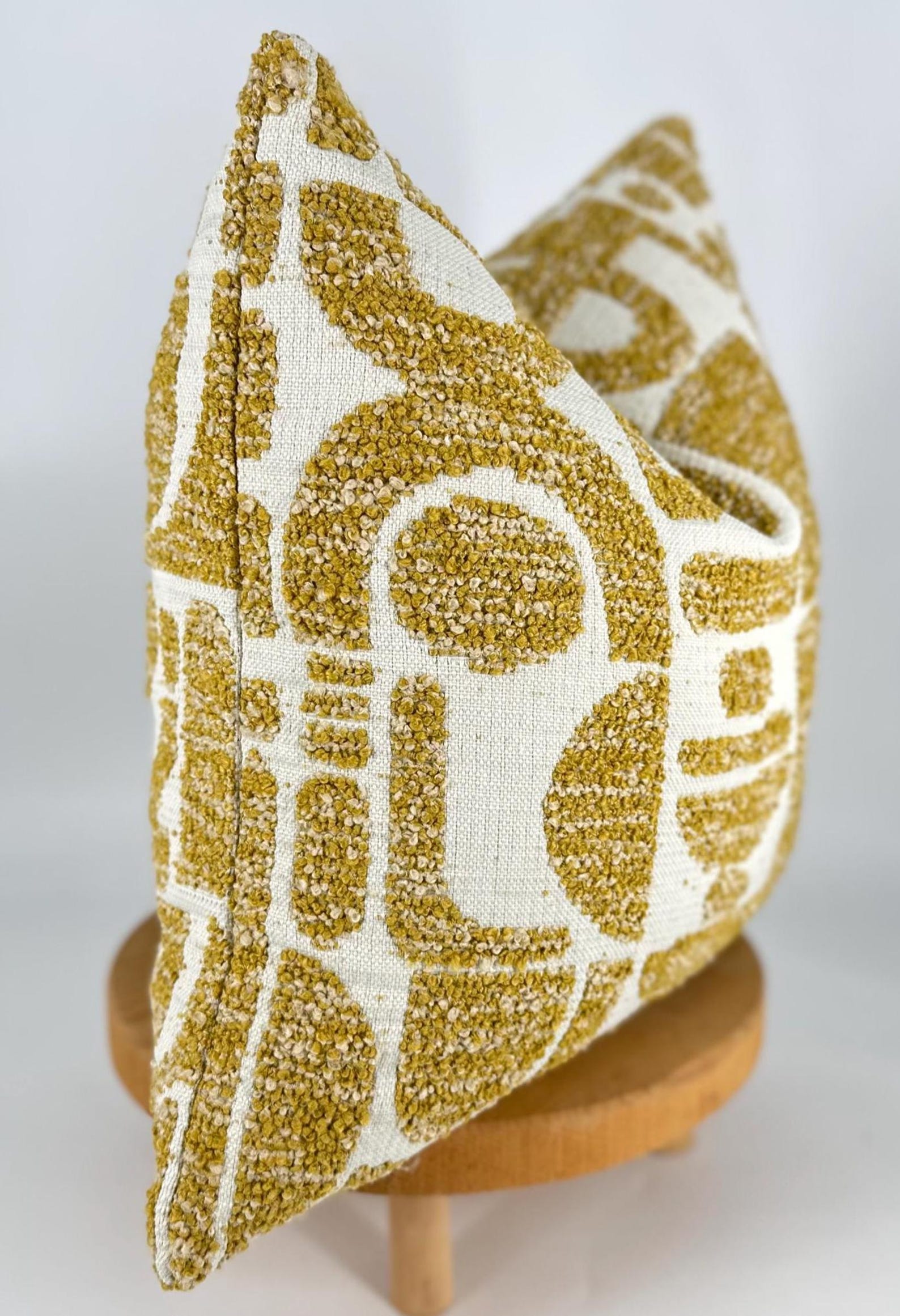 Modern Textured Mustard Throw Pillowcase,fall Decor,abstract Tufted ...