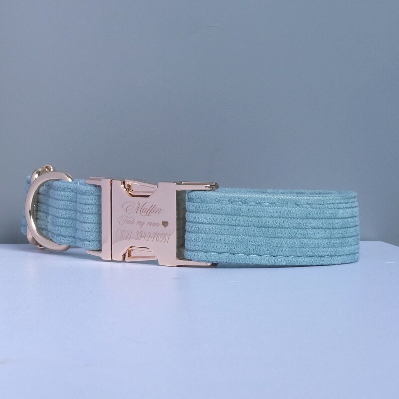 Dog ID Tag Collar Luxury Fabric Dog Collar Personalized - Etsy