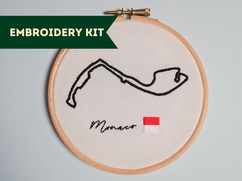 Beginner's Embroidery Kit Monaco F1 GP Race Track Outline - Etsy
