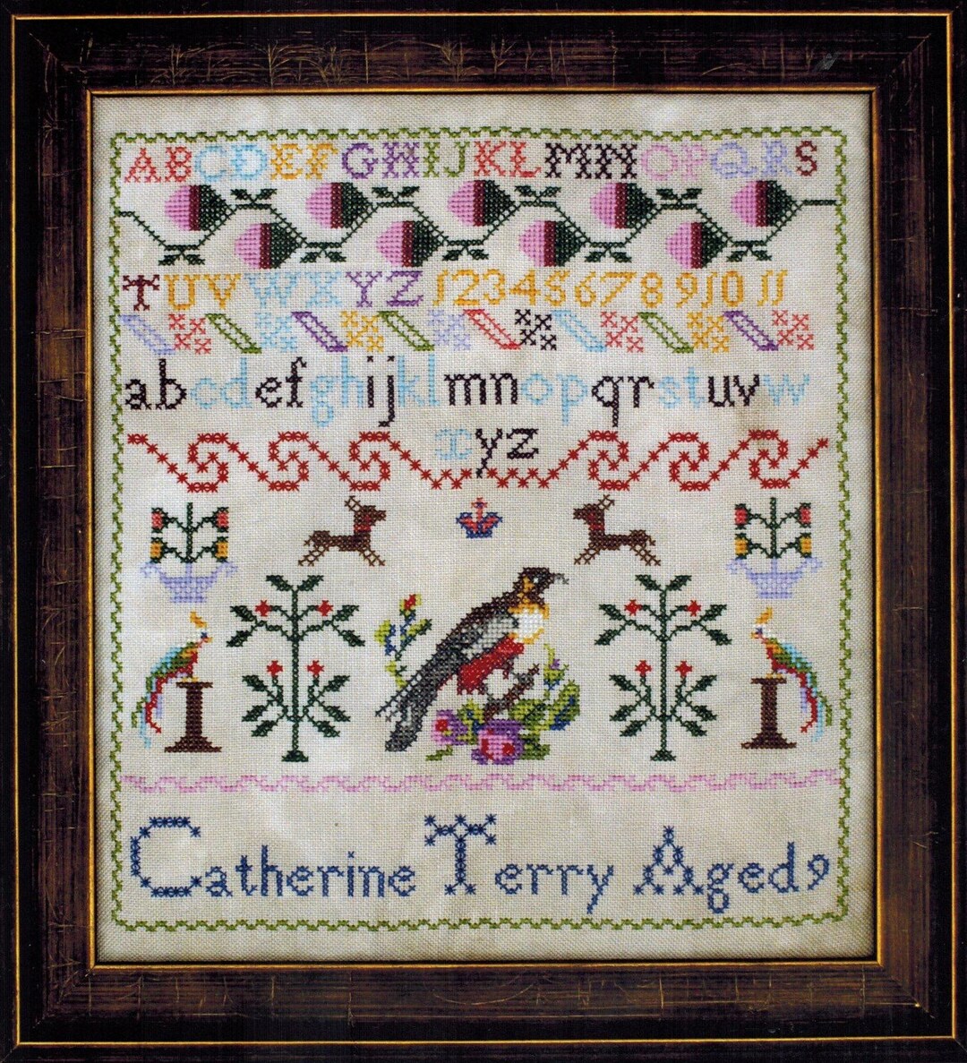 Catherine Terry - Aged 9 Reproduction Sampler Pattern by My Sister’s ...