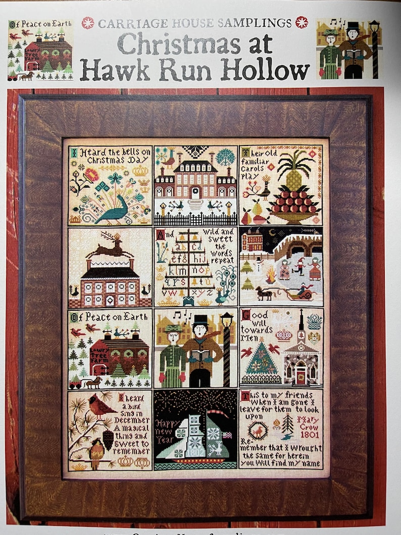 Christmas at Hawk Run Hollow Pattern by Carriage House Samplings - Etsy
