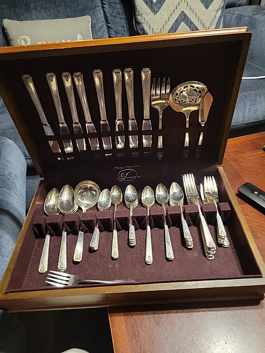 Vintage Oneida Prestige Stainless Steel Flatware Set in Chest Box. 56 ...