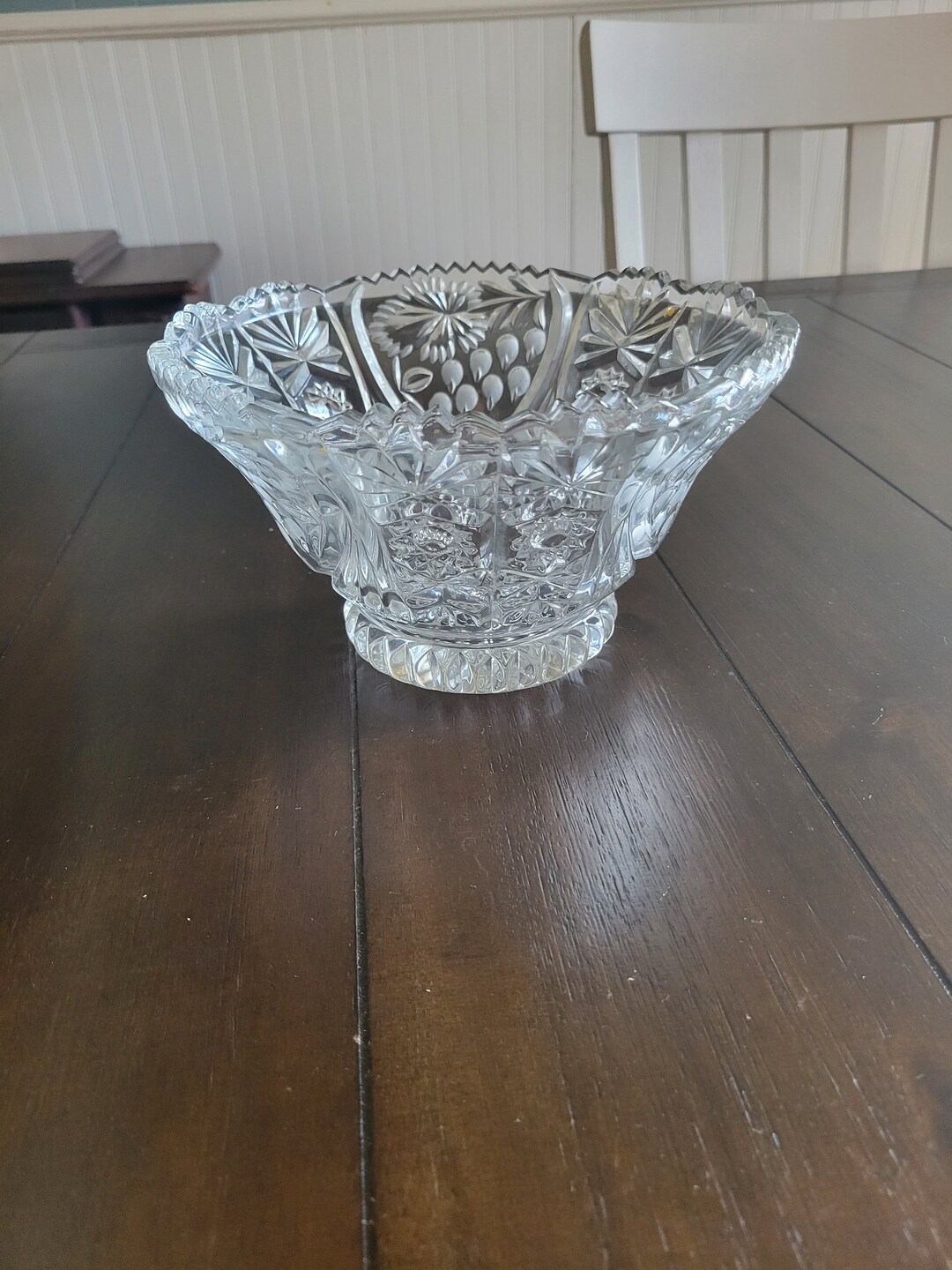 Antique American Brilliant Pressed Glass Bowl - Etsy