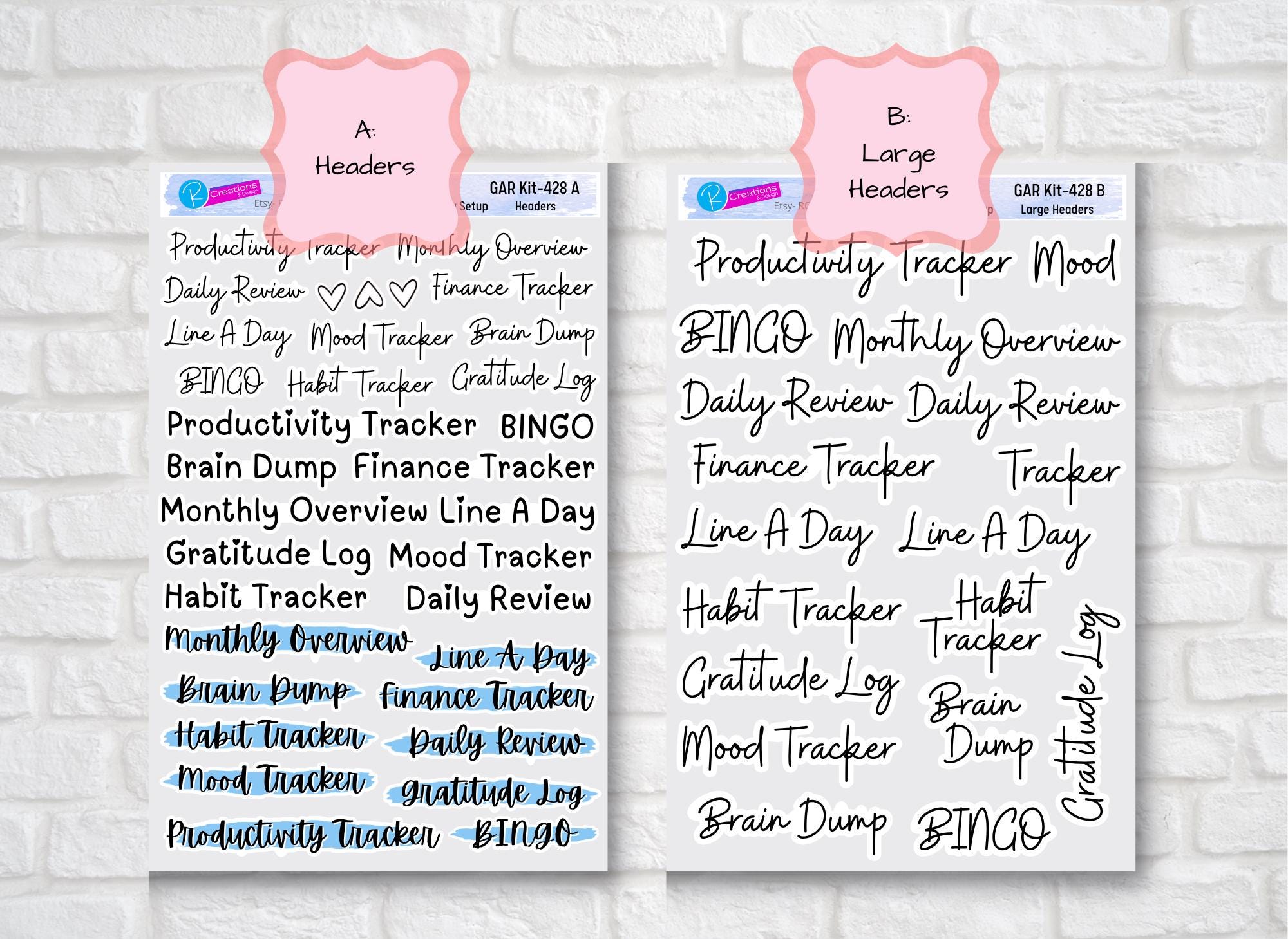 MONTHLY SETUP HEADER Stickers Track Daily Monthly Mood Habits and ...