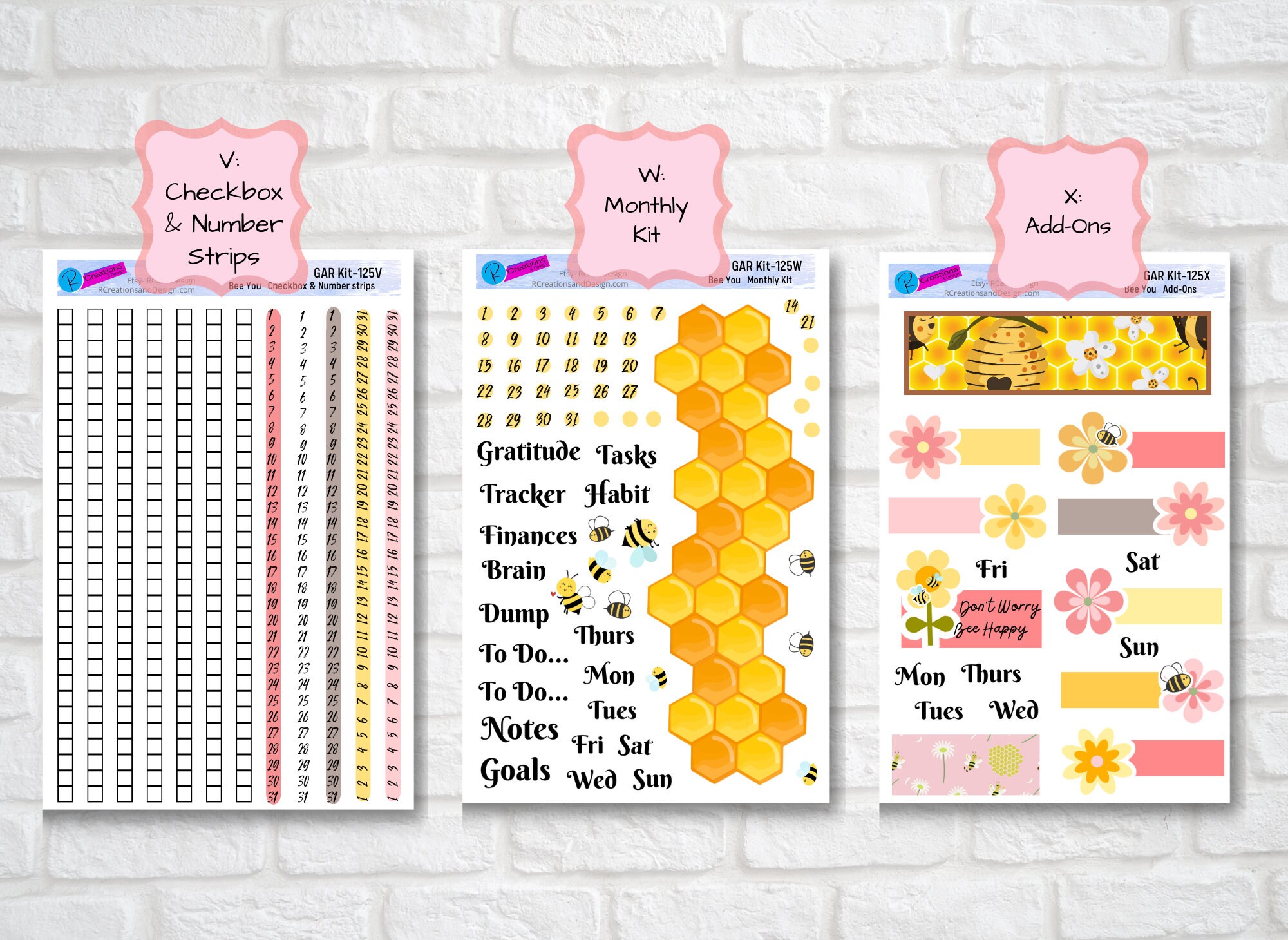 CUTE BEE STICKERS Bullet Journal Bumblebee Decorative Stickers Honeybee ...