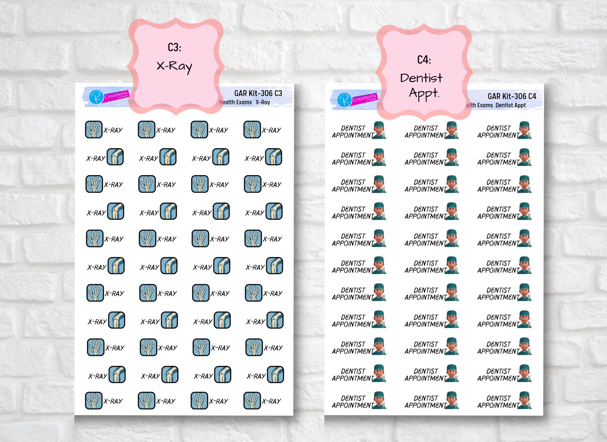 HEALTH EXAM REMINDER Stickers for Calendars Planners or Journaling - Etsy