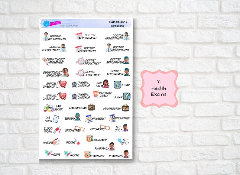 HEALTH EXAM REMINDER Stickers Decorative Calendar Planner & Journaling ...