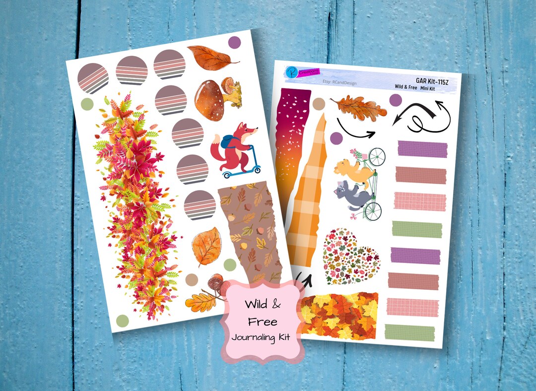 AUTUMN LEAVES STICKERS Fall Animal Stickers for Planner Layouts ...