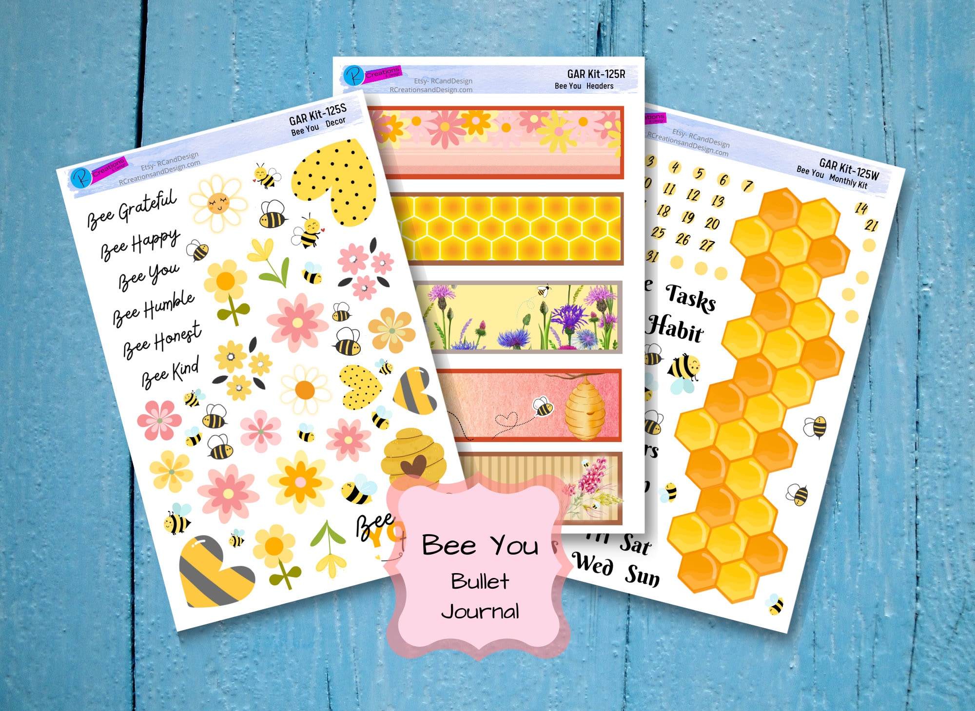 CUTE BEE STICKERS Bullet Journal Bumblebee Decorative Stickers Honeybee ...