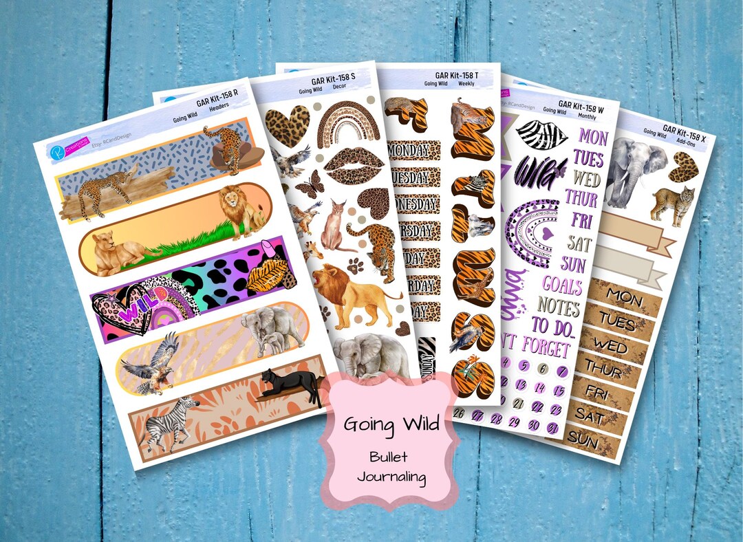 WILD SARFARI ANIMAL Stickers Journal Calendar Planner Layout Stickers ...