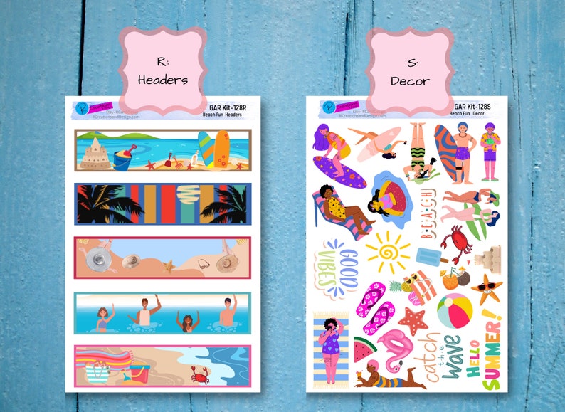 BEACH TIME STICKERS Great for Planners Journals Calendars or Just for ...