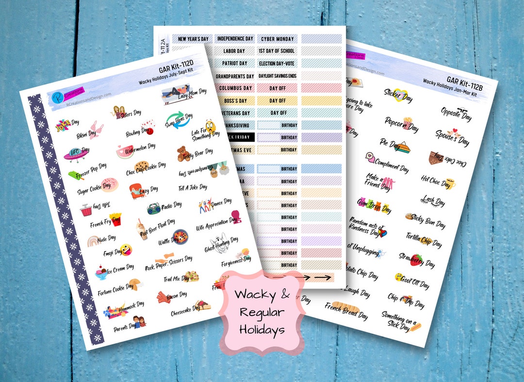 2023 WACKY HOLIDAY STICKER Crazy U.S. Celebration Stickers - Etsy