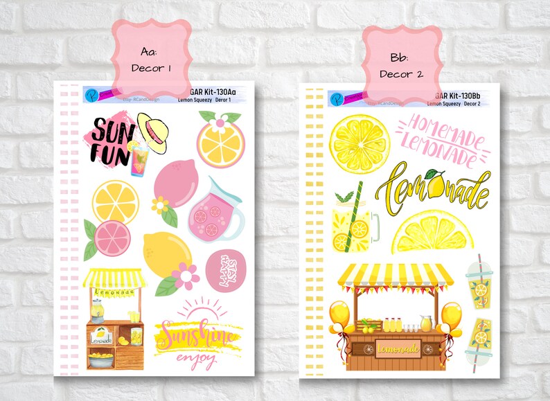 LEMON LEMONADE STICKERS Lemonade Stand Classic Planner - Etsy
